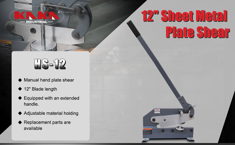 Sheet Metal Plate Shear, 12-Inch Solid Steel Frame, Mounting Type Meta