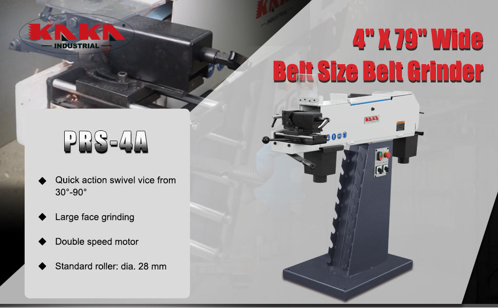 Kaka Industrial PRS-4A Belt Grinder, Wheel Metal Belt Grinder/Sander,